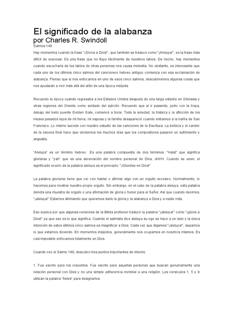 El Significado de La Alabanza | PDF | Salmos | Biblia