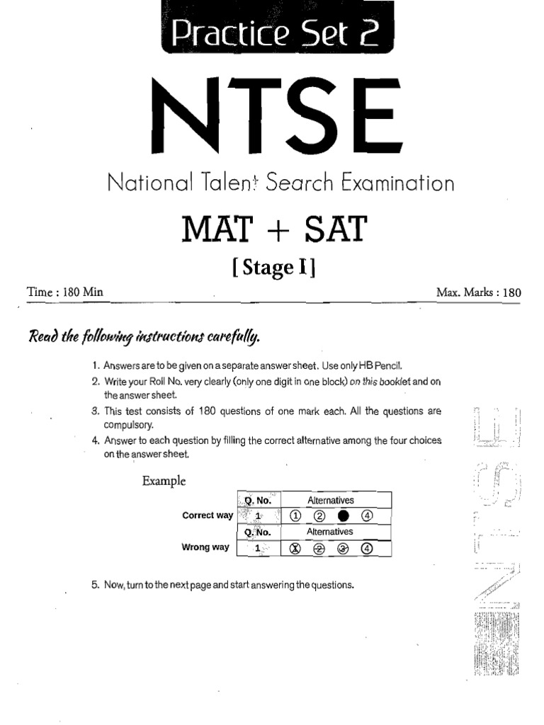 NTS Stage 2 Sample Paper | PDF | Evaluation Methods | Tests