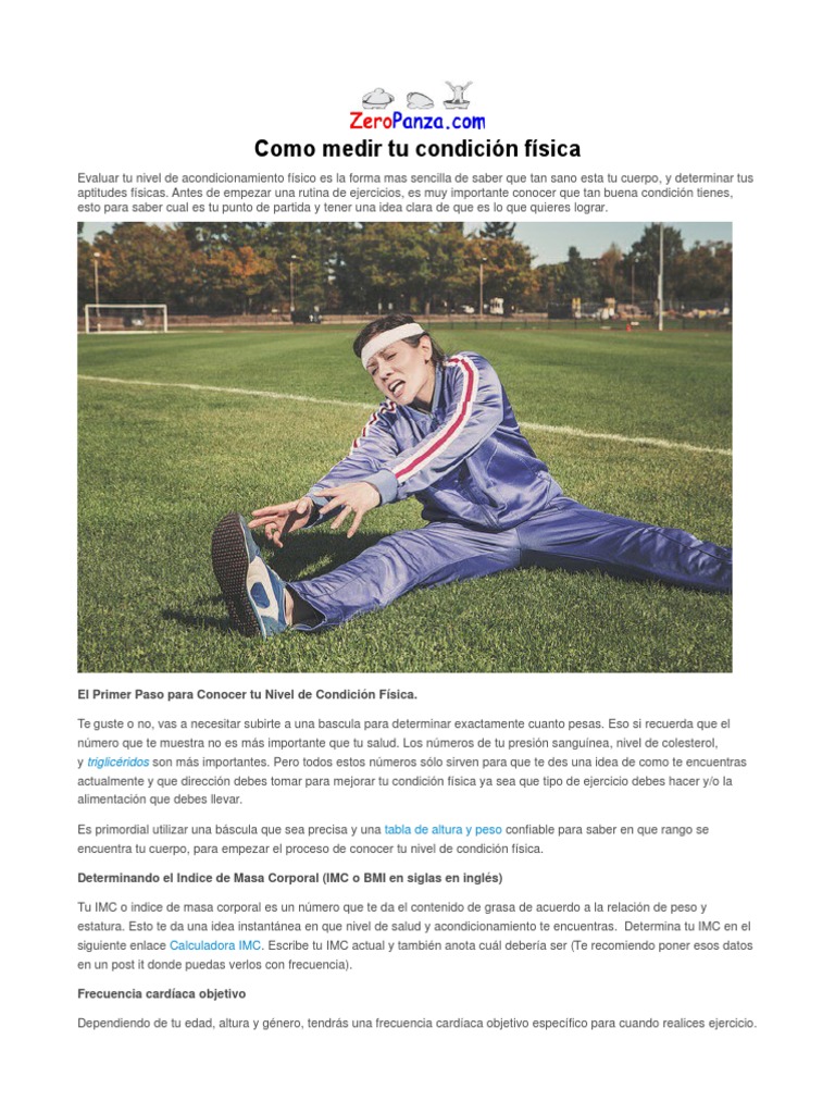 Como Medir Tu Condición Física | PDF | Ritmo cardiaco | Índice de masa ...