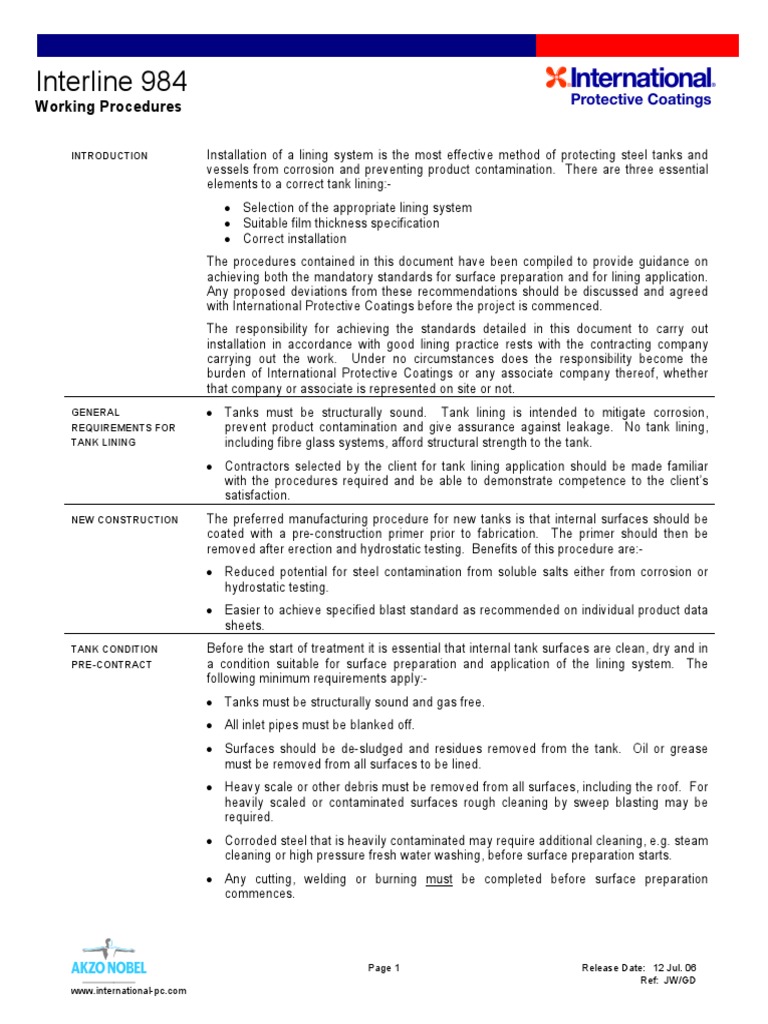 Interline 984: Working Procedures | PDF