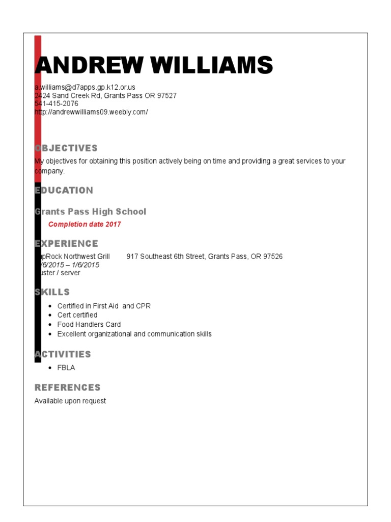 Andrew Williams - Resume Overview | PDF