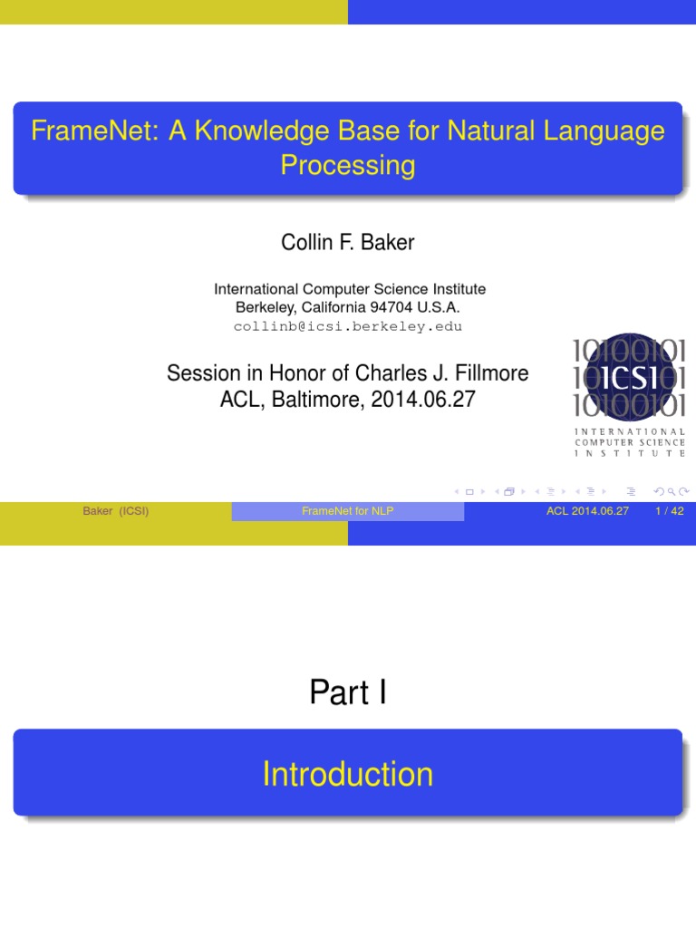 FrameNet: A Knowledge Base For Natural Language Processing | PDF ...