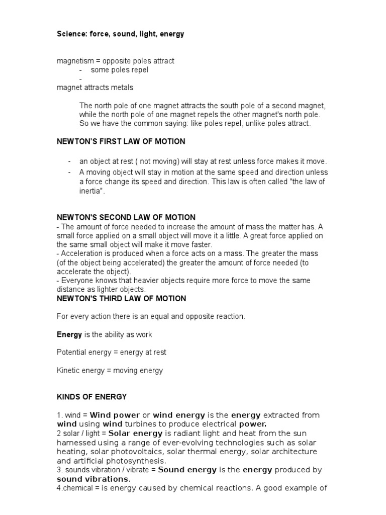Science Reviewer | PDF | Force | Newton's Laws Of Motion