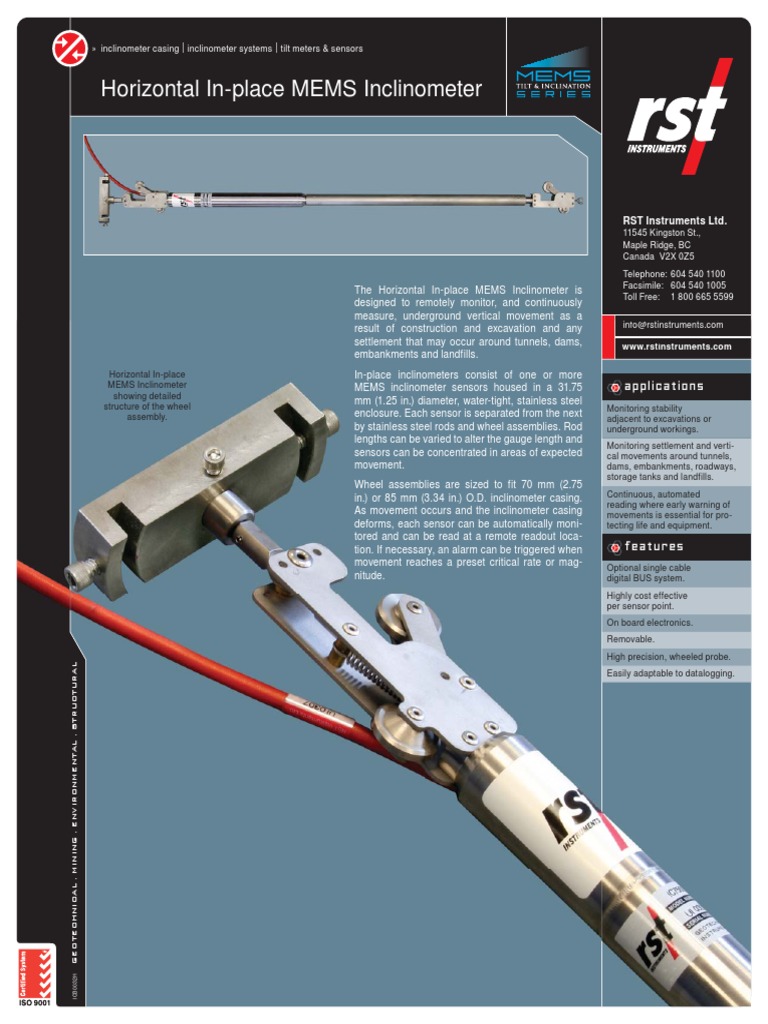Horizontal In-Place MEMS Inclinometer ICB0032H | PDF | Tunnel ...