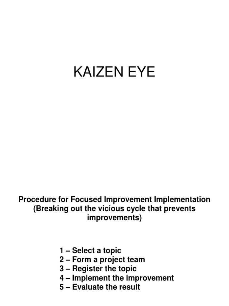 Kaizen Eye | Download Free PDF | Time | Business