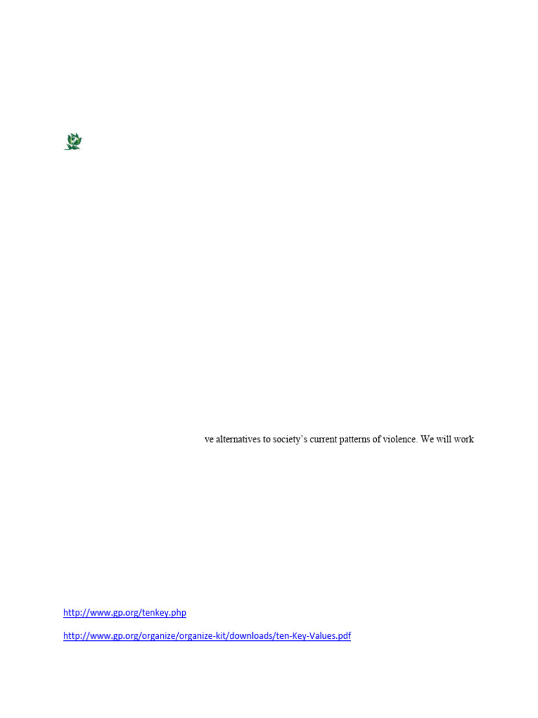 The Ten Key Values of The Green Party of The US - 'The KVS' of Founding ...