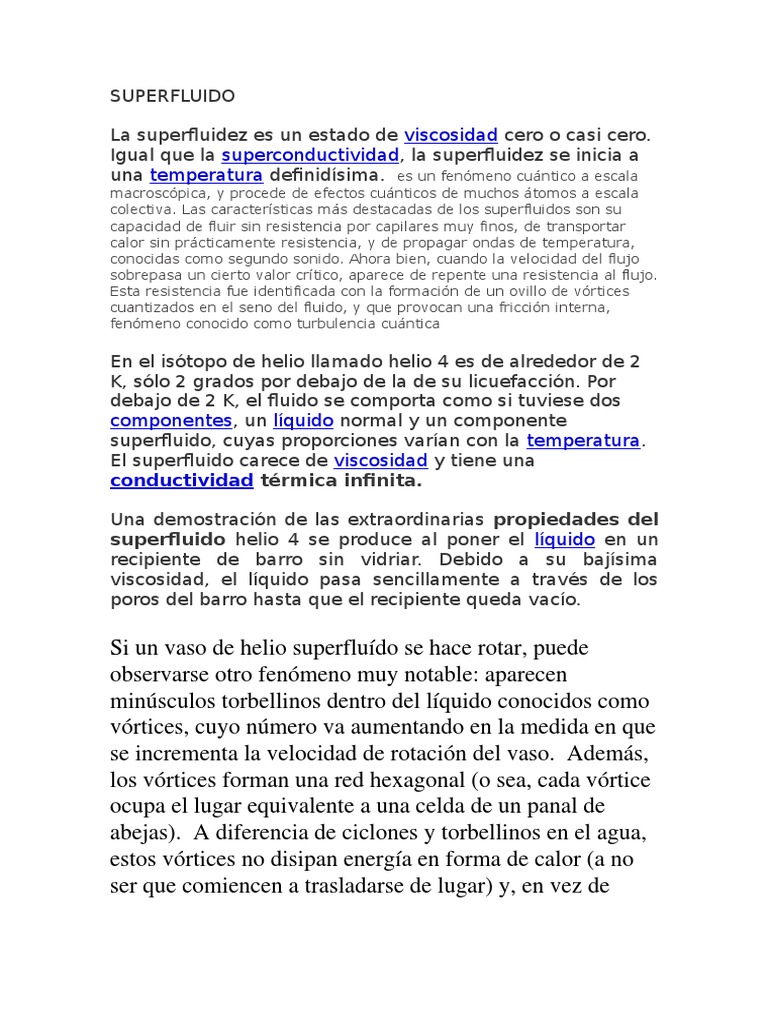 Propiedades del Superfluido Helio 4 | PDF | Superconductividad | Helio