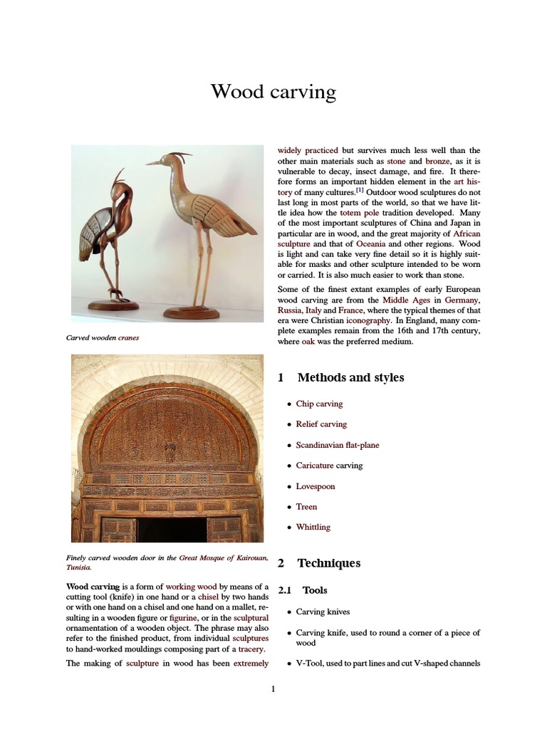 Wood Carving: 1 Methods and Styles | PDF | Wood Carving | Crafts & Hobbies