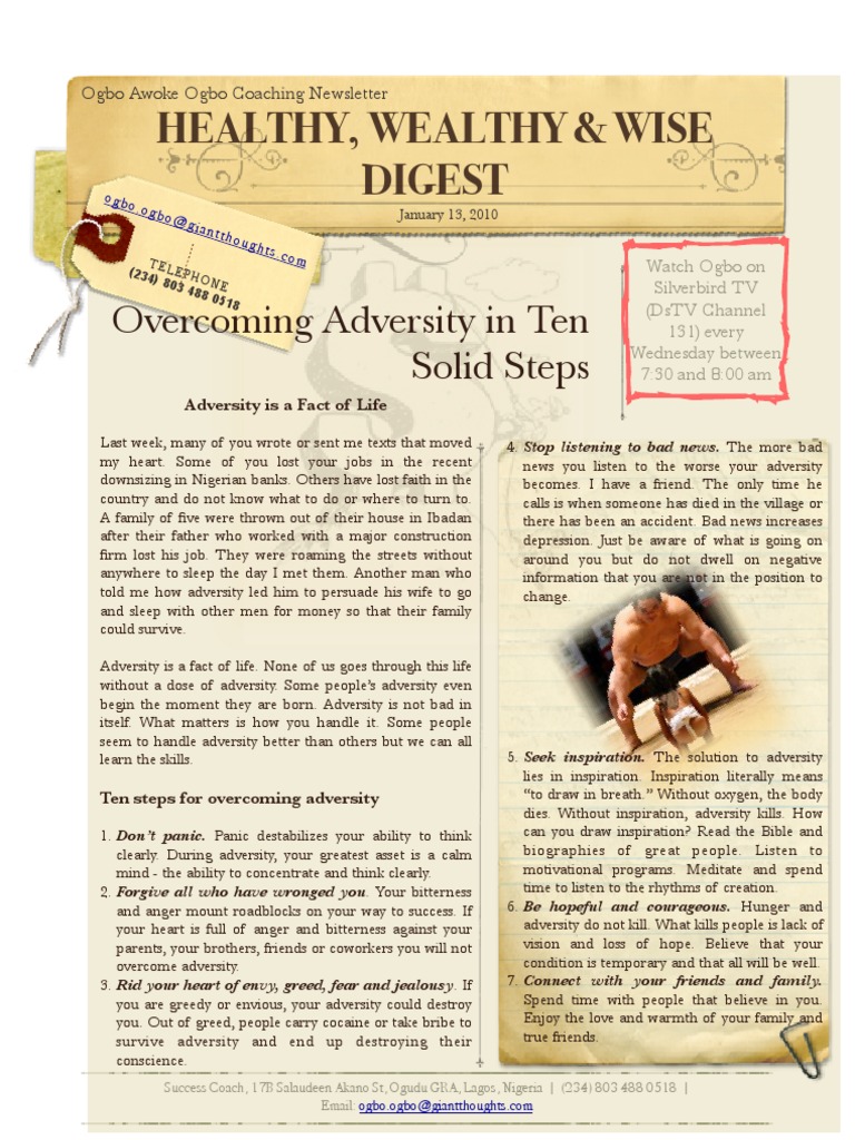 Overcoming Adversity in Ten Solid Steps | PDF | Envy | Anger