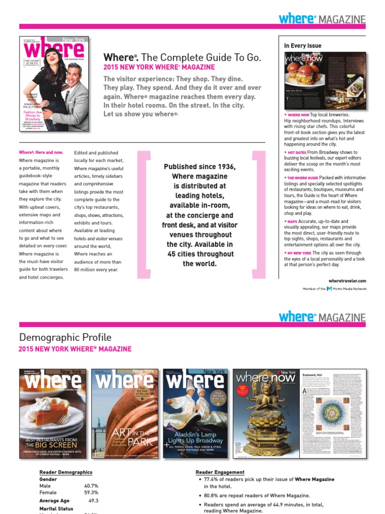 Where Magazine Media Kit 2015 | PDF | Portable Document Format | Manhattan
