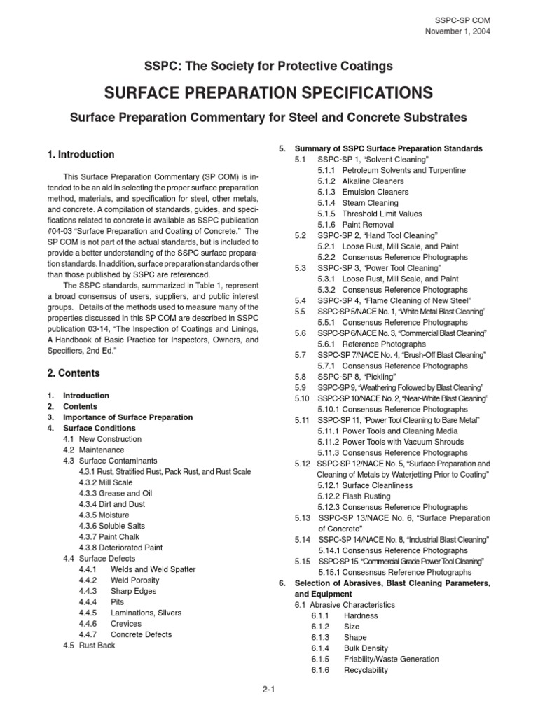 Especificaciones SSPC y Definiciones SP1-SPX PDF | PDF | Rust | Paint