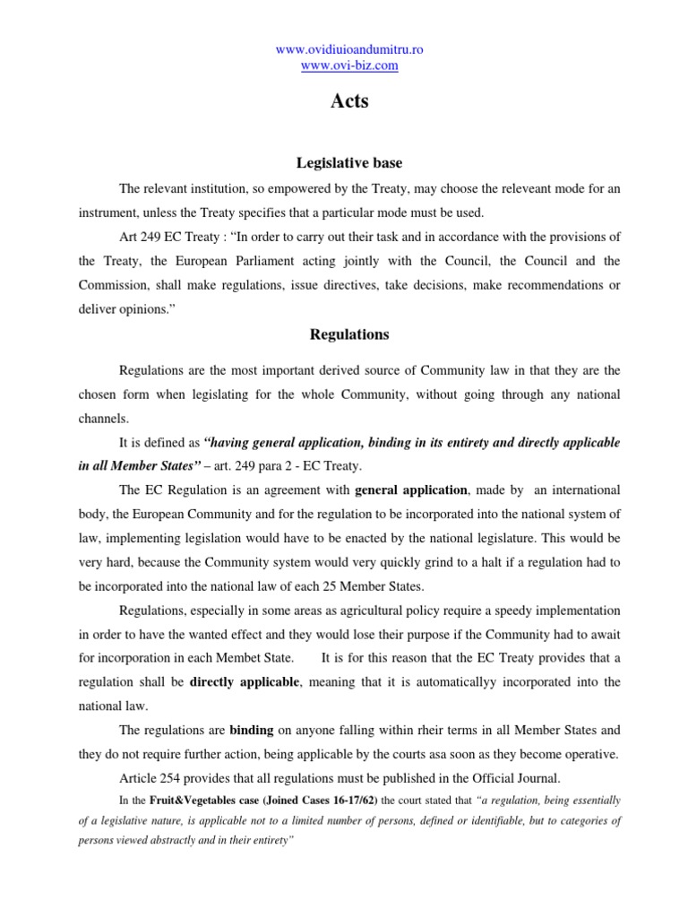 Legislative Base: WWW - Ovidiuioandumitru | PDF | Directive (European ...