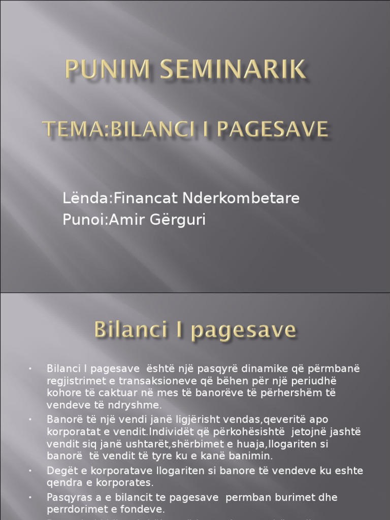 Punim Seminarik-Bilanci I Pagesave | PDF