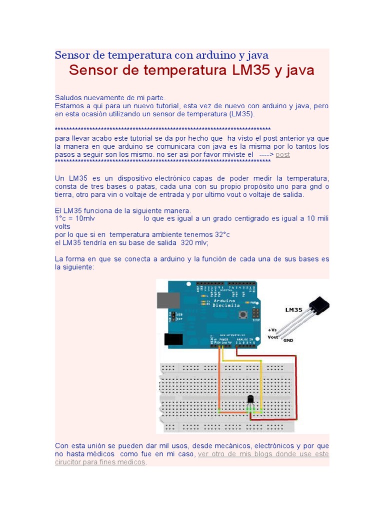 Sensor de Temperatura Con Arduino y Java | PDF | Arduino | Java ...