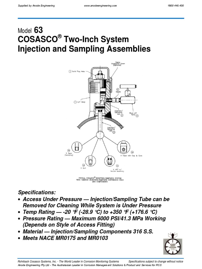 63 Cosasco Two-Inch System Injection and Sampling Assemblies | PDF ...