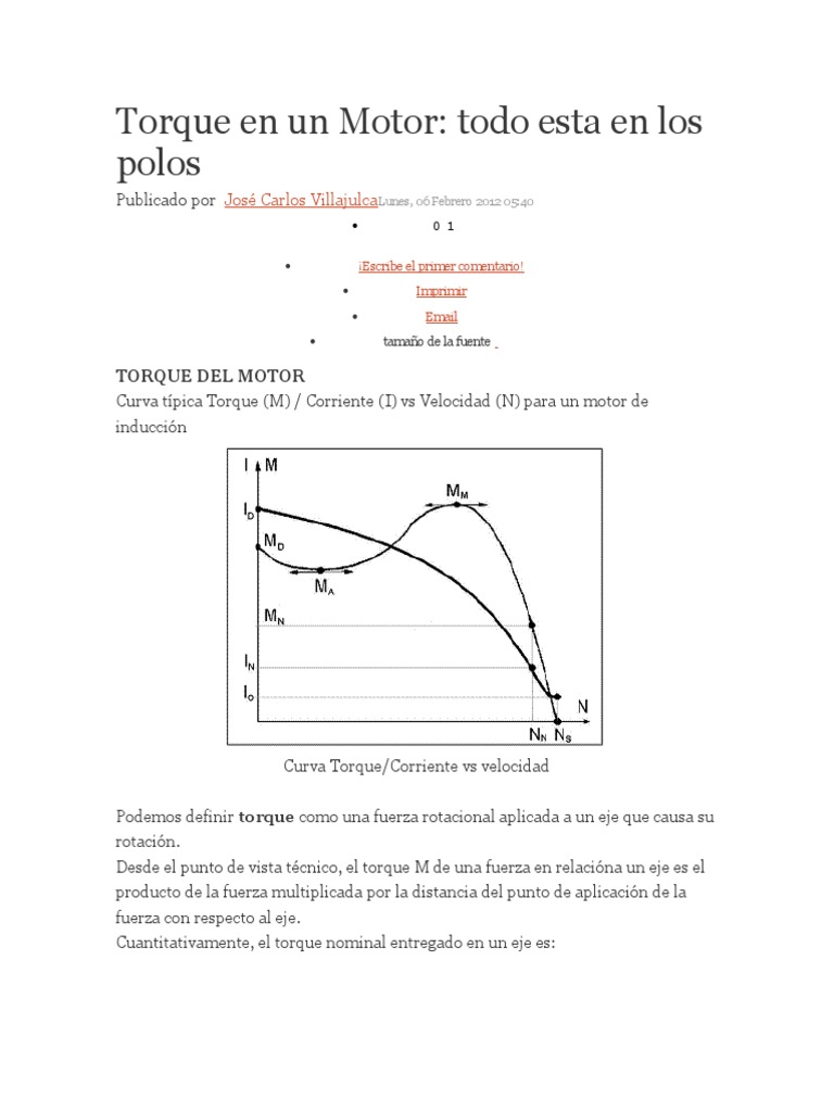 Torque en Un Motor | PDF | Esfuerzo de torsión | Ingeniería mecánica