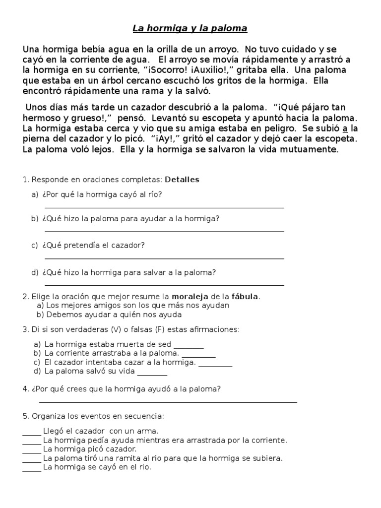Cuentos para Reforzar La Comprension Lectora | PDF | León | Pescado