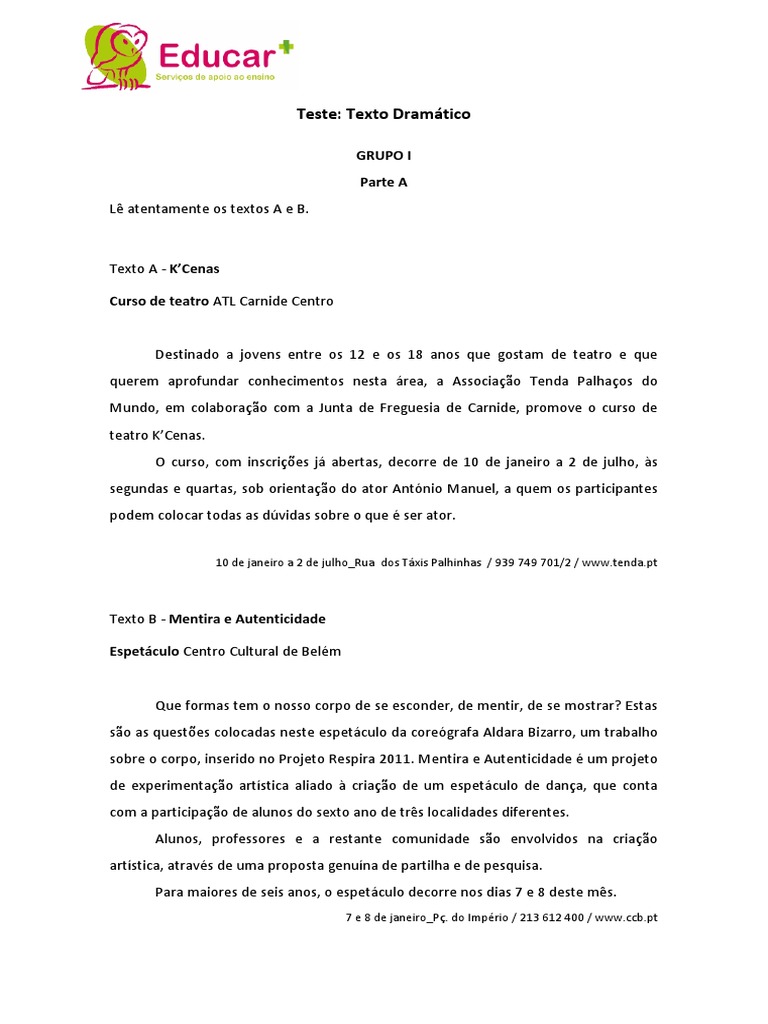 Texto dramático | Teatro | Deus