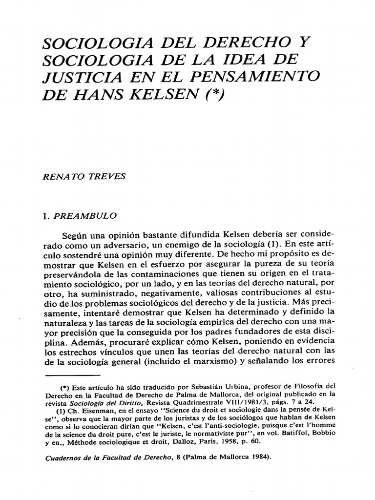Sociología Del Derecho y Sociología de La Idea de Justicia en El ...