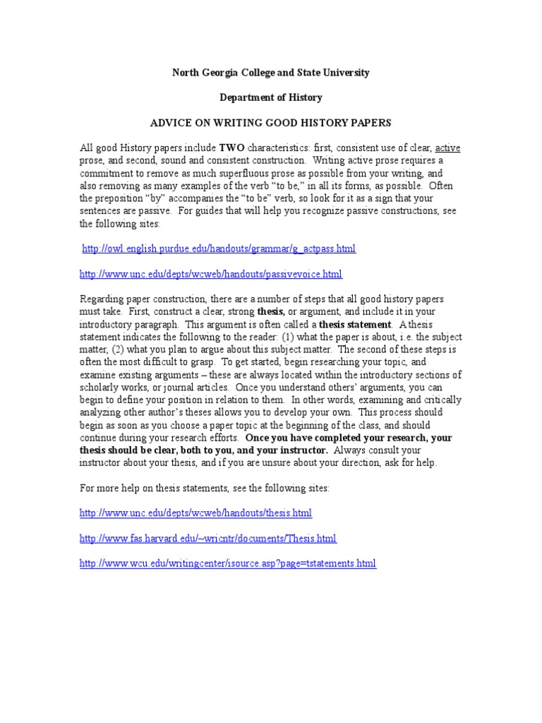 Tips for Writing History Papers | PDF | Thesis | Paragraph