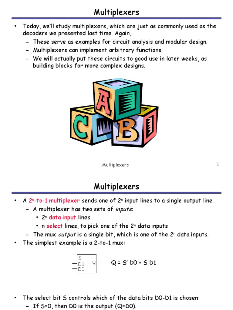 08 Multiplexers | PDF | Electronic Design | Teaching Mathematics