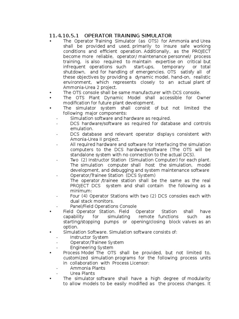 Operator Training Simulator | PDF | Simulation | Emulator