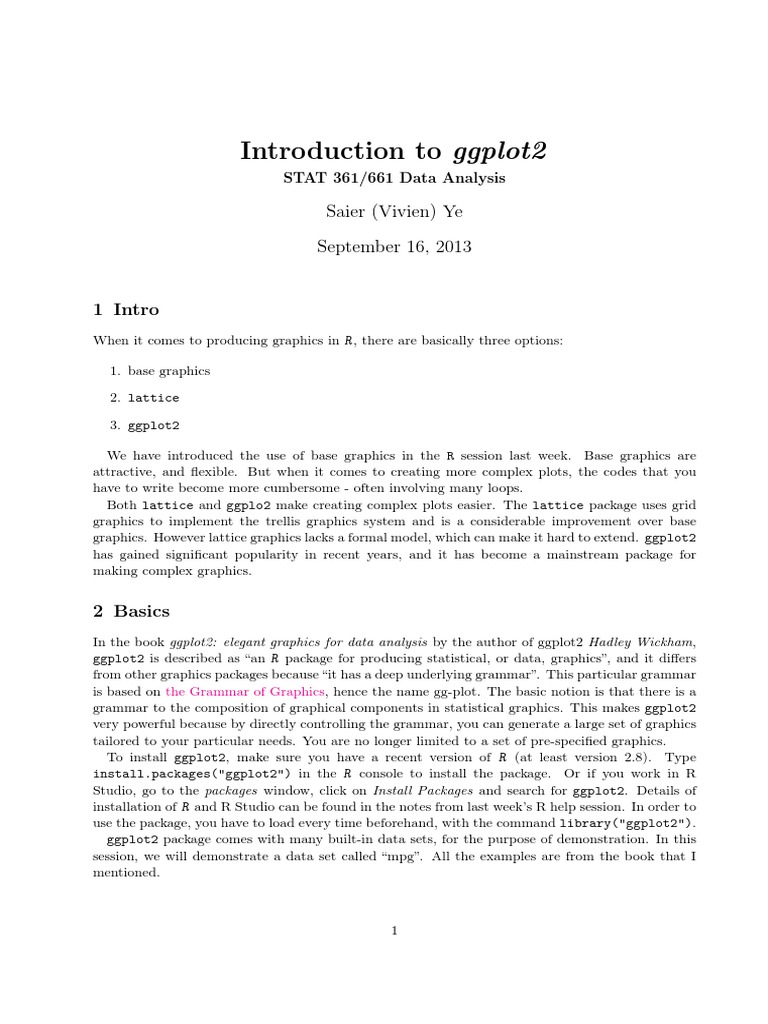 Ggplot | PDF | R (Programming Language) | Cartesian Coordinate System