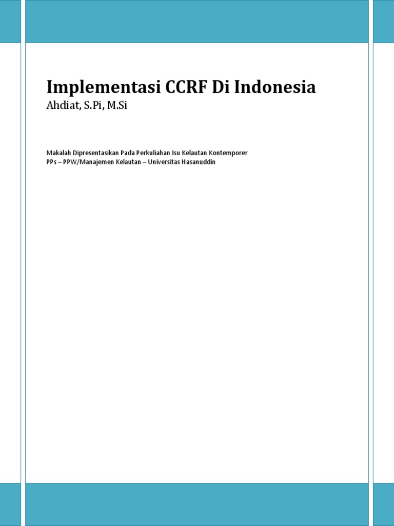 Implementasi CCRF Di Indonesia | PDF | Teknologi & Rekayasa
