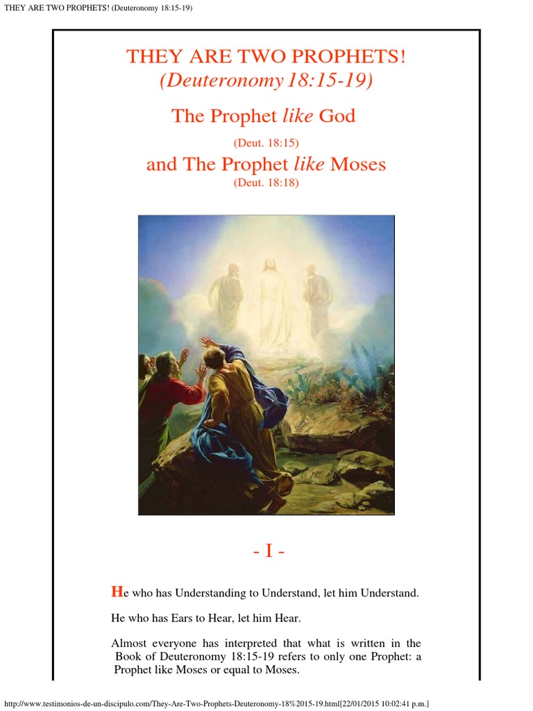 They Are Two Prophets! (Deuteronomy 18-15-19) | John The Baptist ...