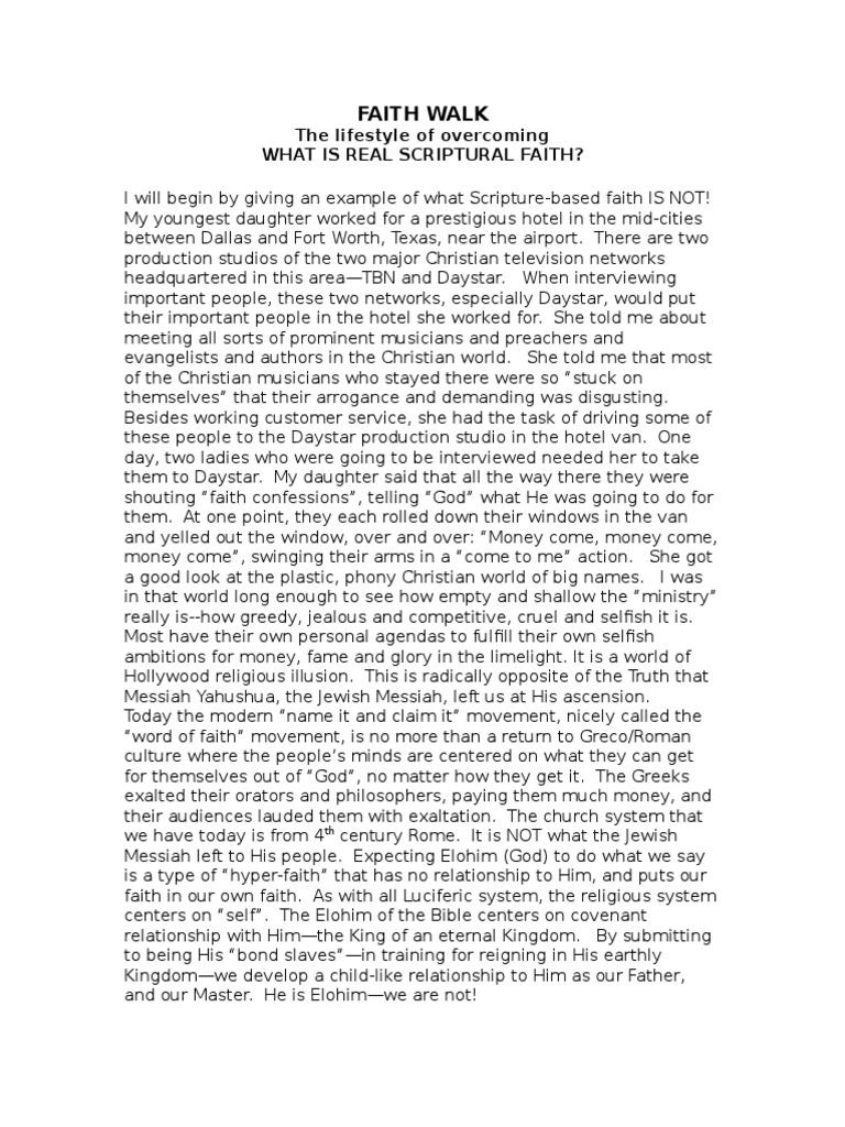Faith Walk | PDF | Gospel Of Matthew | Prayer