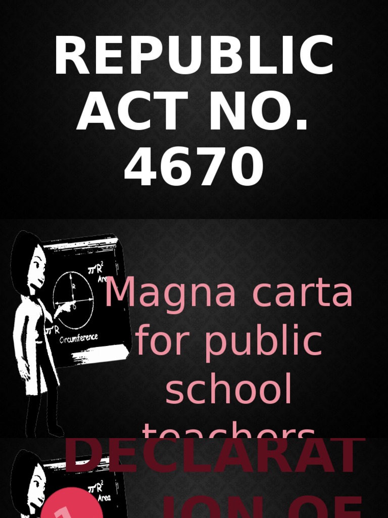 RA 4670 Magna Carta For Public School Teachers | PDF