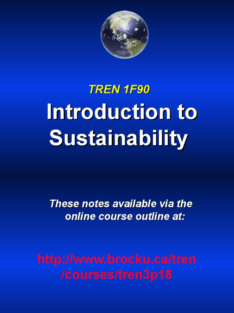 Intro To Sustainability | PDF | Sustainability | Sustainable Development