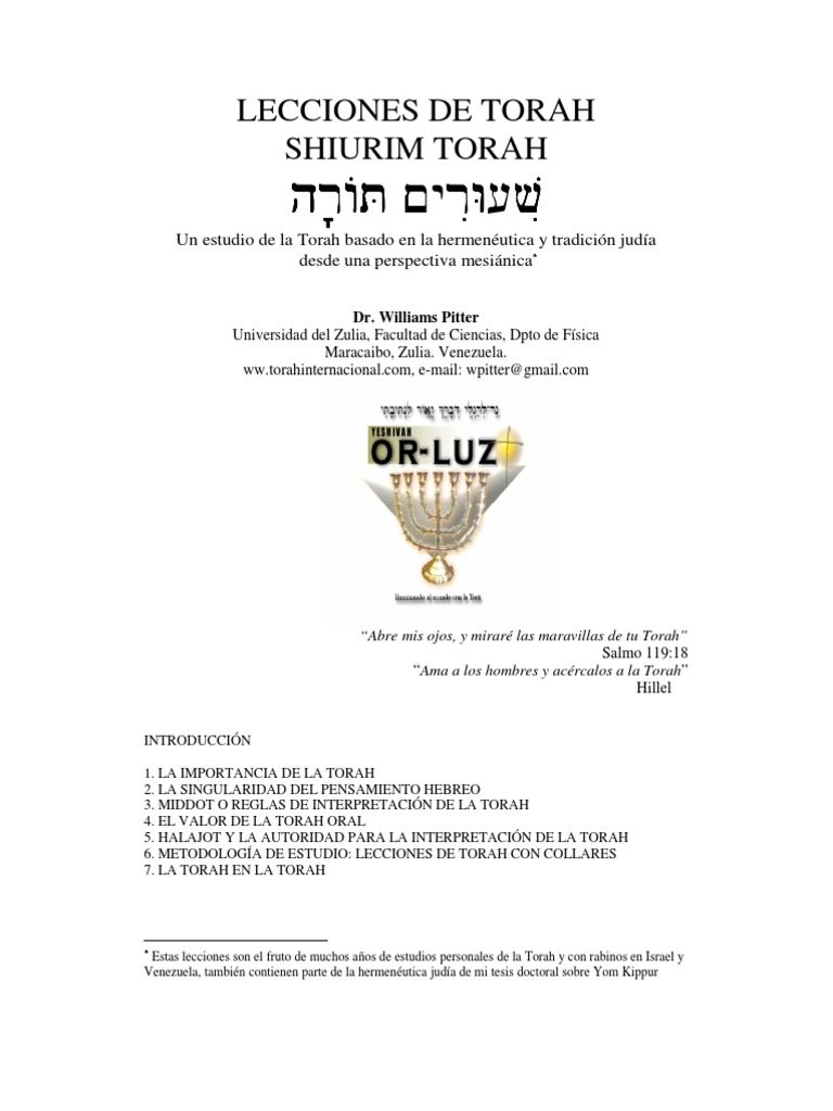 Lecciones de Torah | PDF | Tora | Biblia