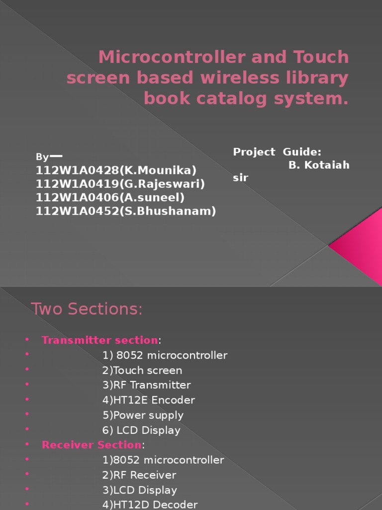 Microcontroller and Touch Screen Based Wireless Library Book Catalog ...