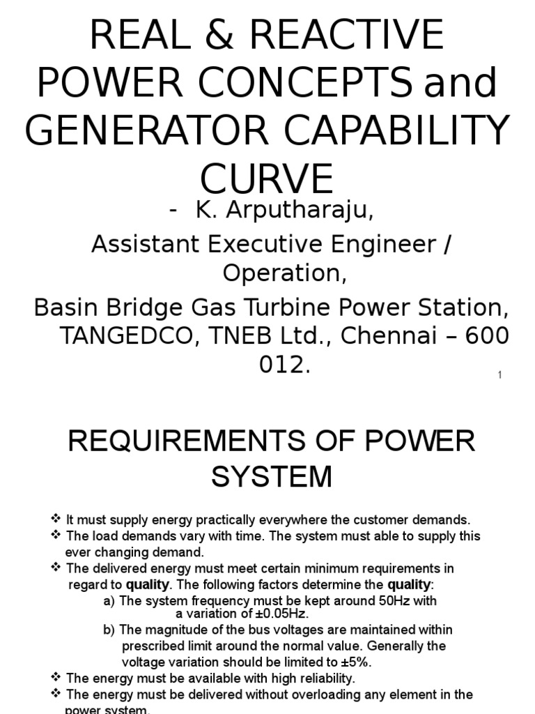 Generator Capability Curve | PDF | Ac Power | Capacitor