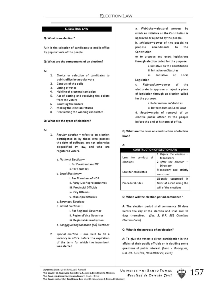 Election Law Guide | PDF | Initiative | Absentee Ballot