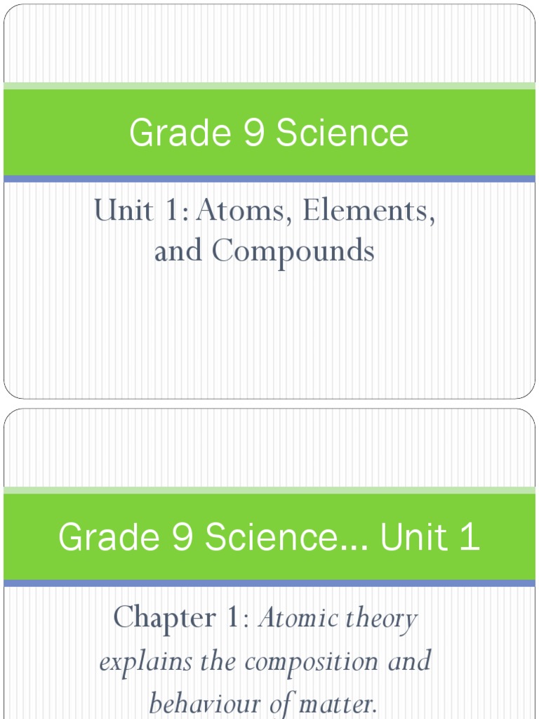 9 Unit 2 ch1 Slideshow Atoms Elements Compounds | PDF | Atomic Nucleus ...
