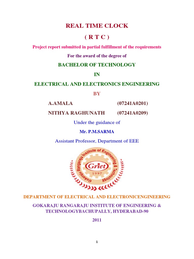 Real Time Clock | PDF | Real Time Computing | Electrical Engineering