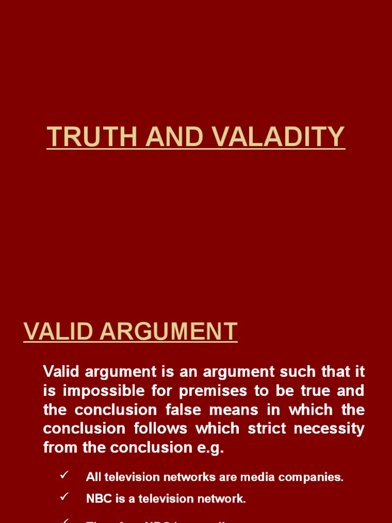 Truth and Validity | Validity | Argument