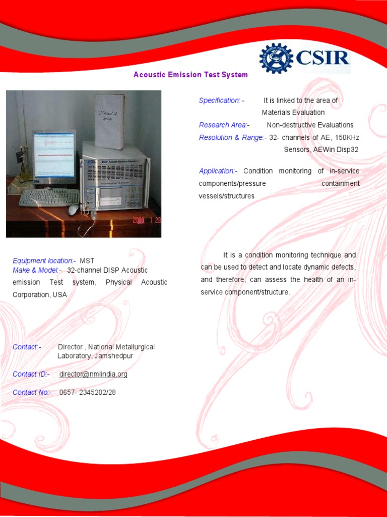 Acoustic Emission Testing Overview | PDF | Science & Mathematics ...