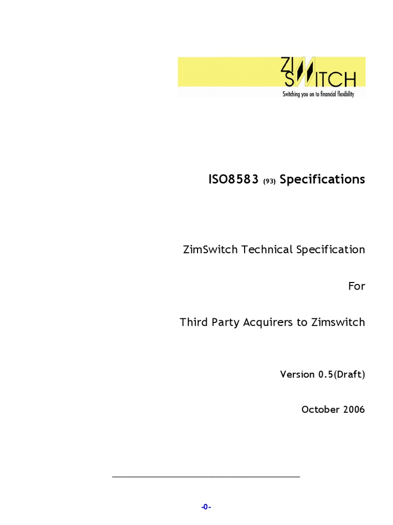Zimswitch Technical Spec Including3PA v0-51 | PDF | Personal ...