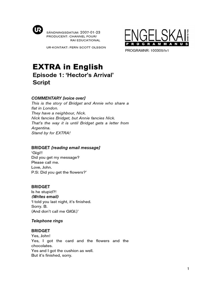 Extra English Episode 1 | PDF | Leisure