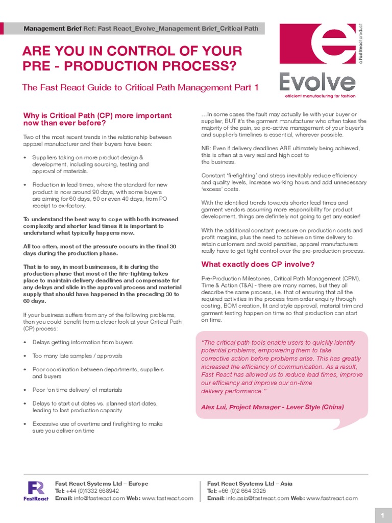 Critical Path Management Brief - Critical Path PDF | PDF | Business ...