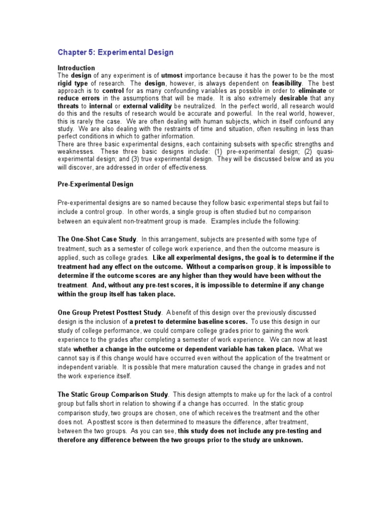 Chapter 5.experimental Design | PDF | Experiment | Design Of Experiments