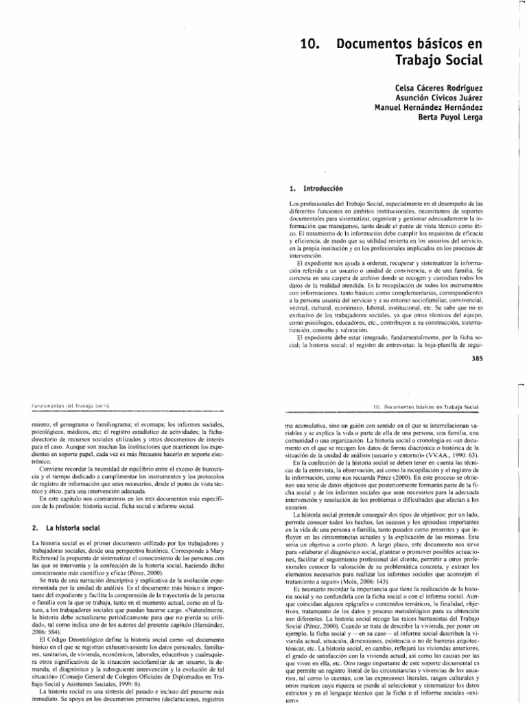 Cáceres Rodriguez, Celsa-Documentos Basicos en Ts | PDF | Trabajo ...