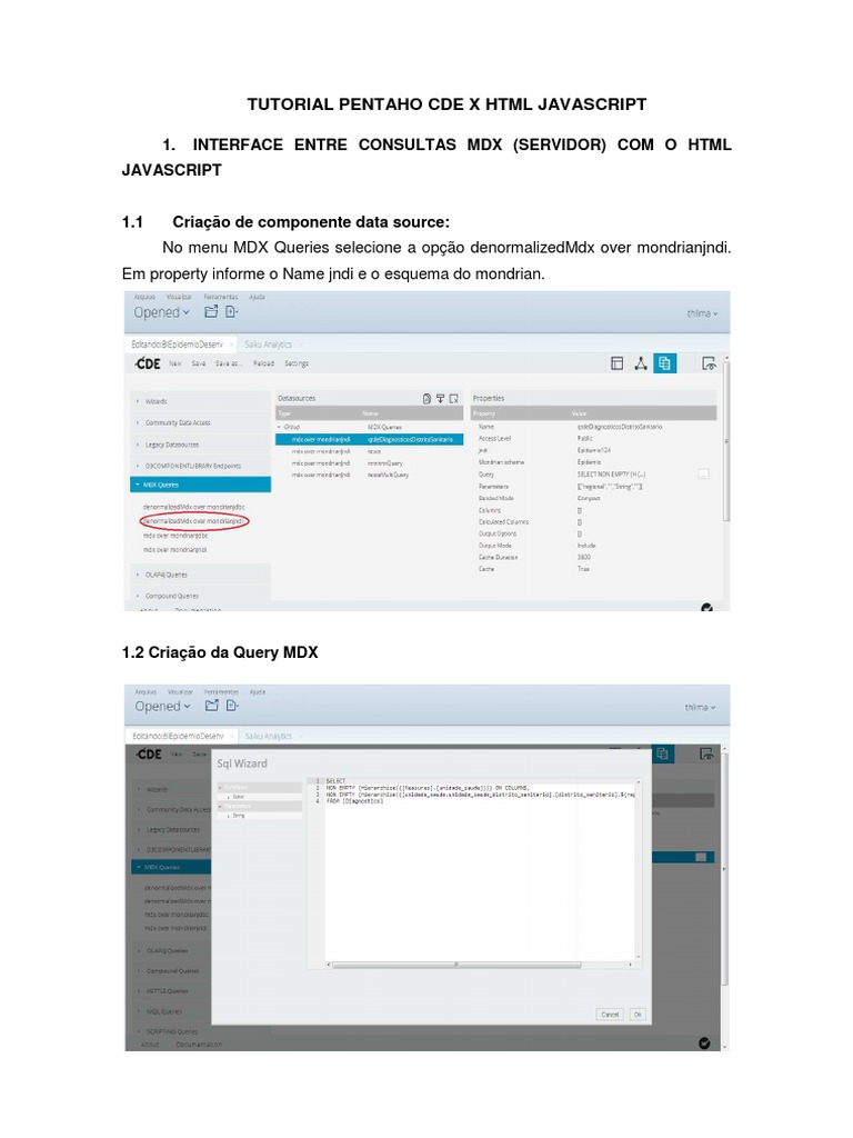 Tutorial Pentaho Cde X Html Javascript Pdf Script Java Parâmetro
