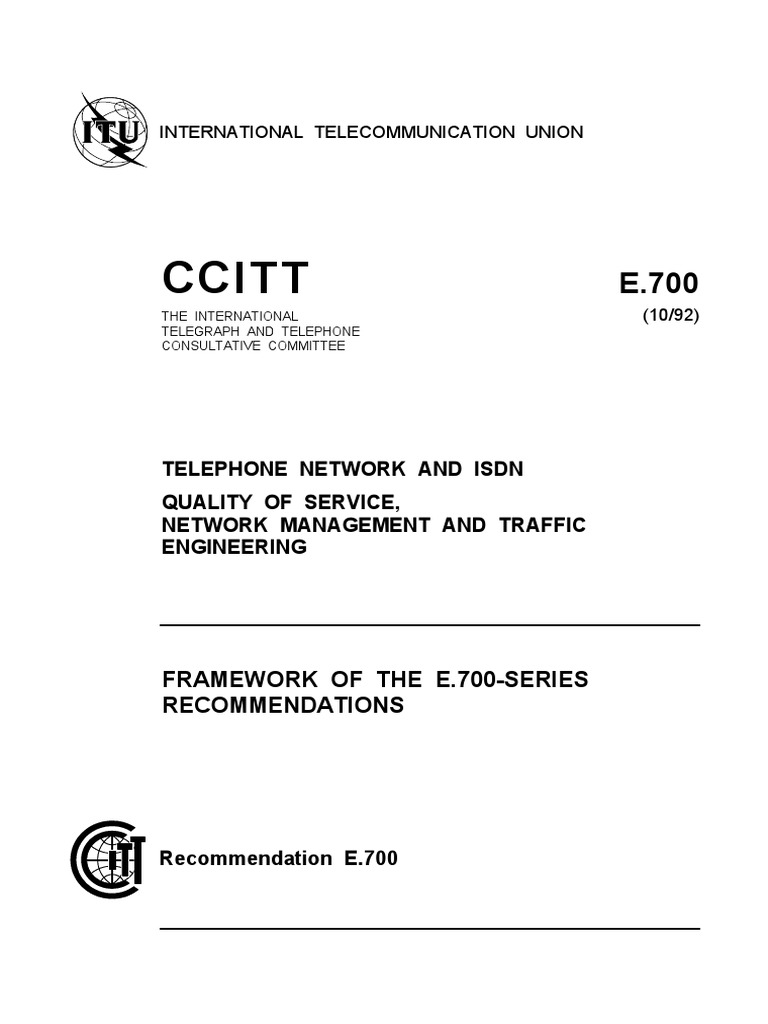 Itu Ccitt E.700 | PDF | Itu T | International Telecommunication Union