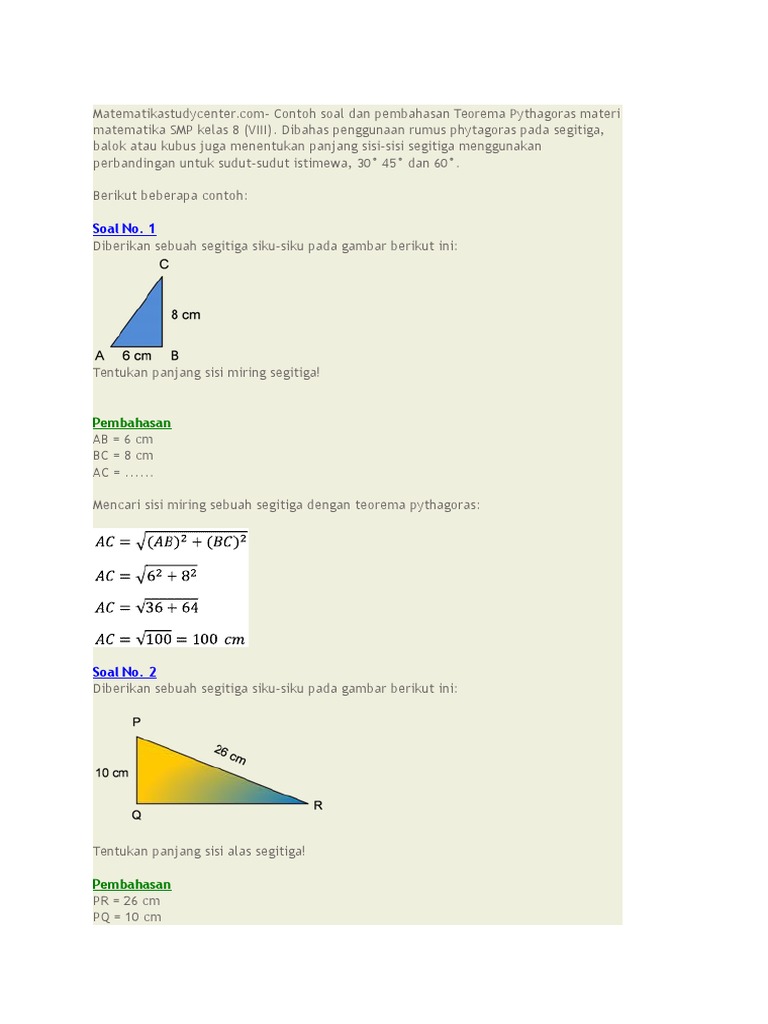 Teorema Phytagoras | PDF