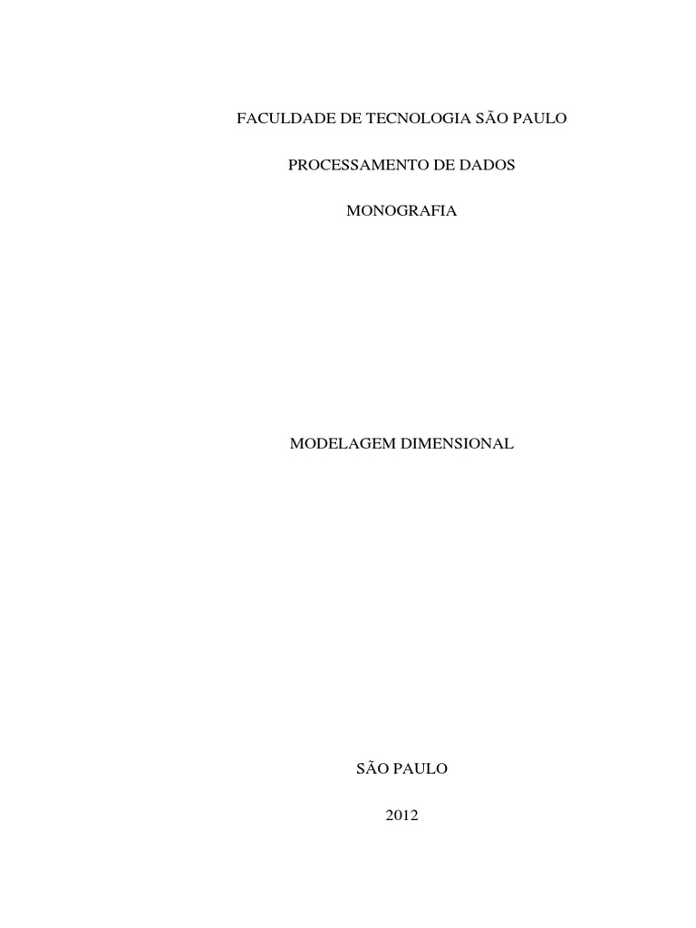 Modelagem Dimensional | PDF | Armazém de dados | SQL