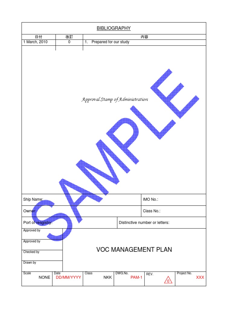 Sample VOC Plan | Volatile Organic Compound | Oil Tanker